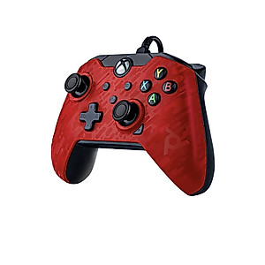 PDP Wired Game Controller - Xbox Series X|S, Xbox One, PC/Laptop Windows 10, Steam Gaming Controller - Perfect for FPS Games - Dual Vibration Videogame Gamepad - Red Camo/Camouflage