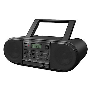 Panasonic RX-D550 Boombox - High Power Portable Stereo AM/FM Radio, Bluetooth, CD, with USB 110-240 Volt (Black)