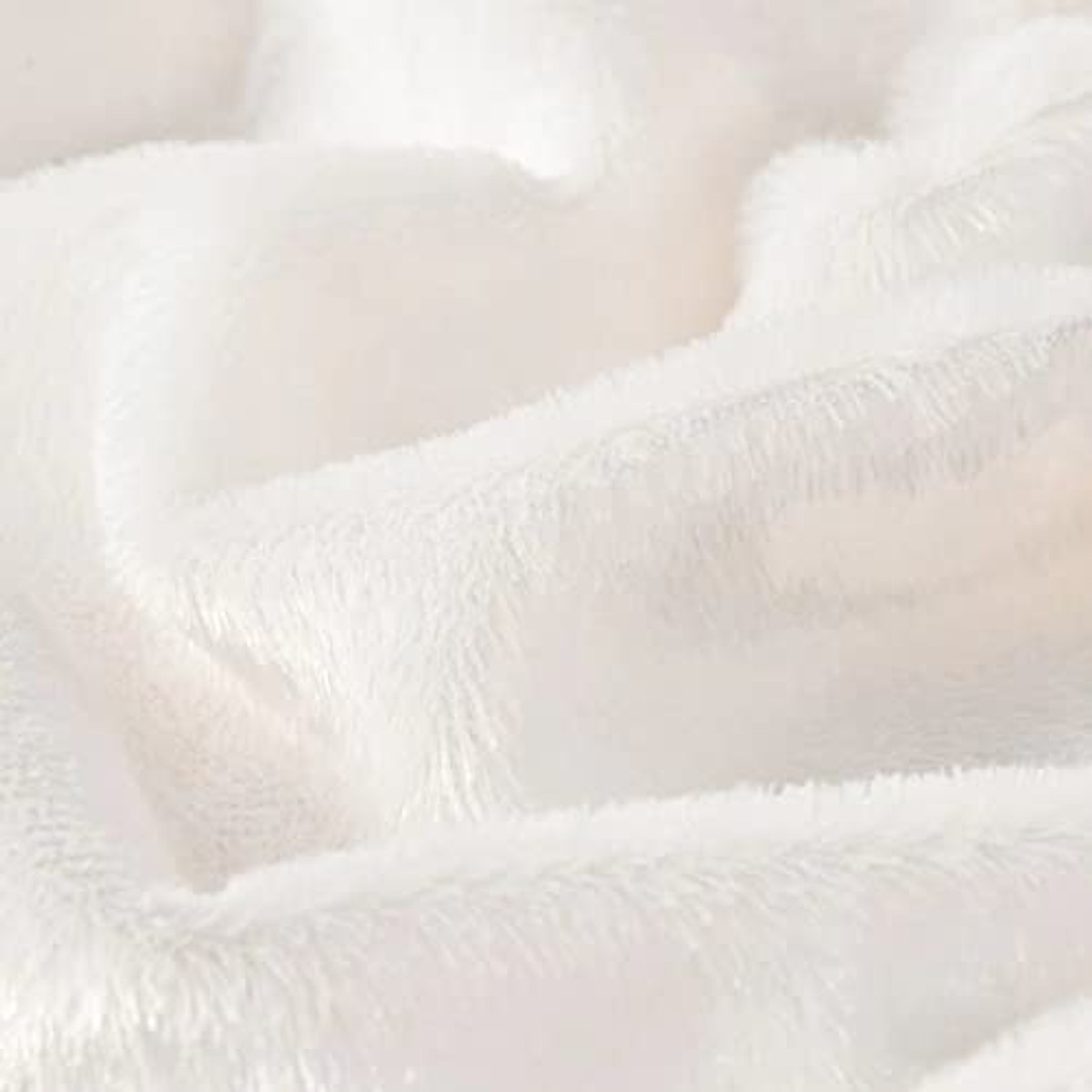 YUSOKI White Queen Faux Fur Blanket,2 Layers,90"x90" Without Pillows Big Soft Plush Fuzzy Large Warm Fluffy Throw Blanket for Bed
