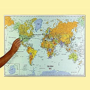 WallPops WPE99074 World Dry Erase Map, Multicolor