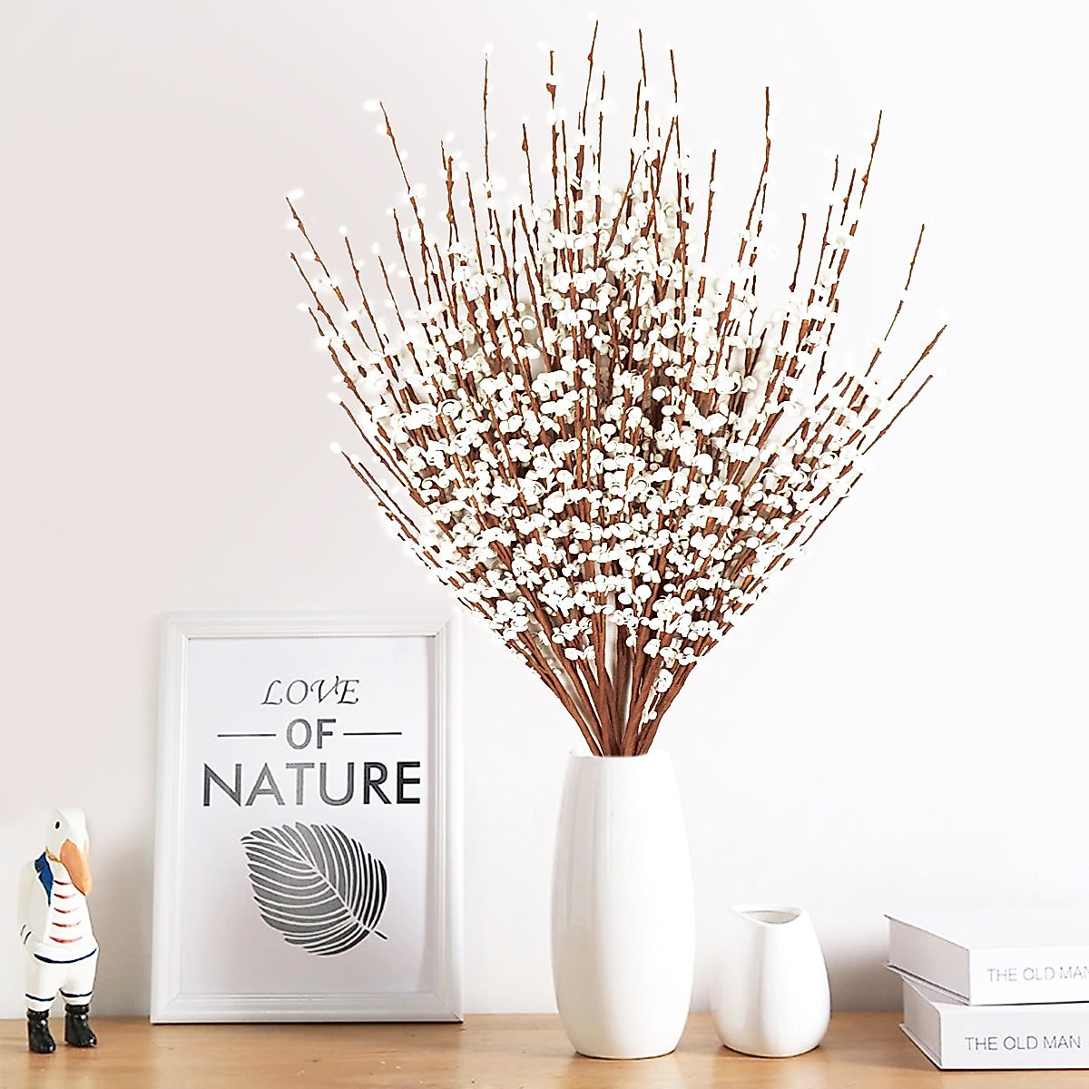 yinhua 10 Pcs 29.5" Long of Jasmine Artificial Flowers Faux Jasmine Fake Flower for Wedding DIY Floral Art Plant Home Office Party Decoration (White)