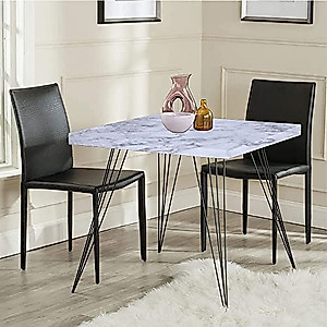 Square Marble Table Cover, Nature Granite Pattern with Cloudy Spotted Trace Effects Marble Image, Elastic Edge, Suitable for Table Decoration, Buffet and Camping, for 42"x42" Square Table Grey Dust