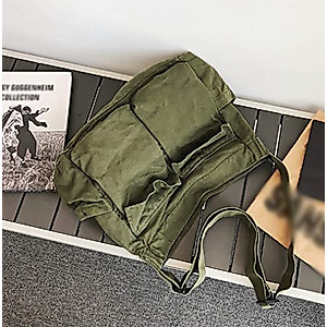 Wmannas Grunge y2k Tote Canvas Hobo Bag Crossbody Bag Casual School Tote Bag for Women and Men, Army Green