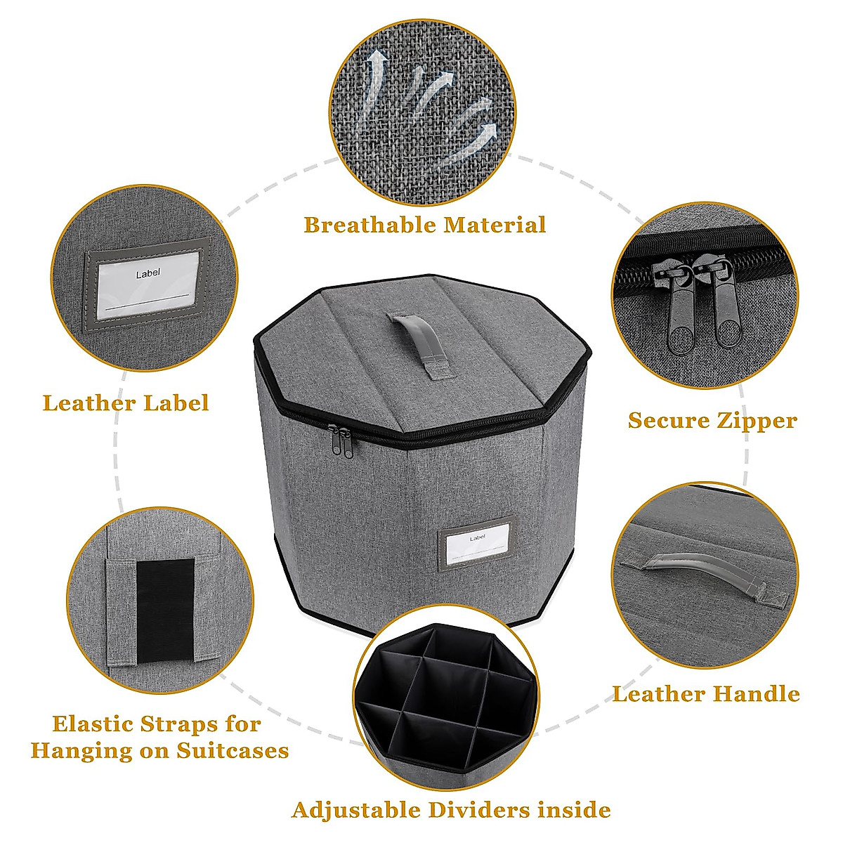 Risapor Hat Storage Box, Hat Boxes for Women/Men Storage,Foldable Travel Hat Box with Lids,Large Hat Boxes,Stuffed Animal Toy Storage,Hat Storage Organizer for Hanging on Suitcase (1)