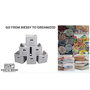 South Bend Components Fabric Cloth Cube Storage Baskets 12x12x12 (1-pack)