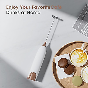 HeTian Handheld Electric Milk Frother, Battery Operated Froth Maker, Mini Blender & Electric Blender Coffee Milk Frother Perfect for Bulletproof Coffee, Matcha, Hot Chocolate