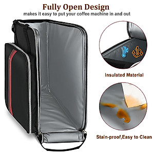 LEFOR·Z Coffee Maker Travel Bag Compatible with Keurig K-Slim/K-Express/K-Iced/Ninja PB051/PB041ST,Single Serve Coffee Brewer Carrying Case with Multiple Pockets for K-Cup Pods(Bag Only)