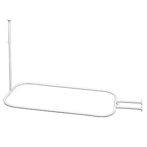 Zenna Home Hoop Shaped Shower Curtain Rod for Clawfoot Tubs and Freestanding Tubs, Rustproof, 24" by 57.75" Shower Rod Made for Specialty Tubs, Easy to Install, White