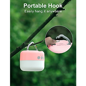 ZMNT LED Camping Lantern Rechargeable 1000LM, Up to 320H Running Time Camping Tent Light, 6700mAh Emergency Light for Hurricane, Power Outages, Home, Hiking, Water-Resistant Pink