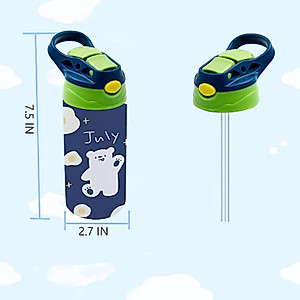 HIZEE 12 oz Sublimation Tumbler,6 Pack Sublimation Straw Sippy Cup Blank with One-click Pop-up Straw and Handle,Spill Proof Stainless Steel Thermos Water Bottles for School,Milk, Soda, Juice, Drinks