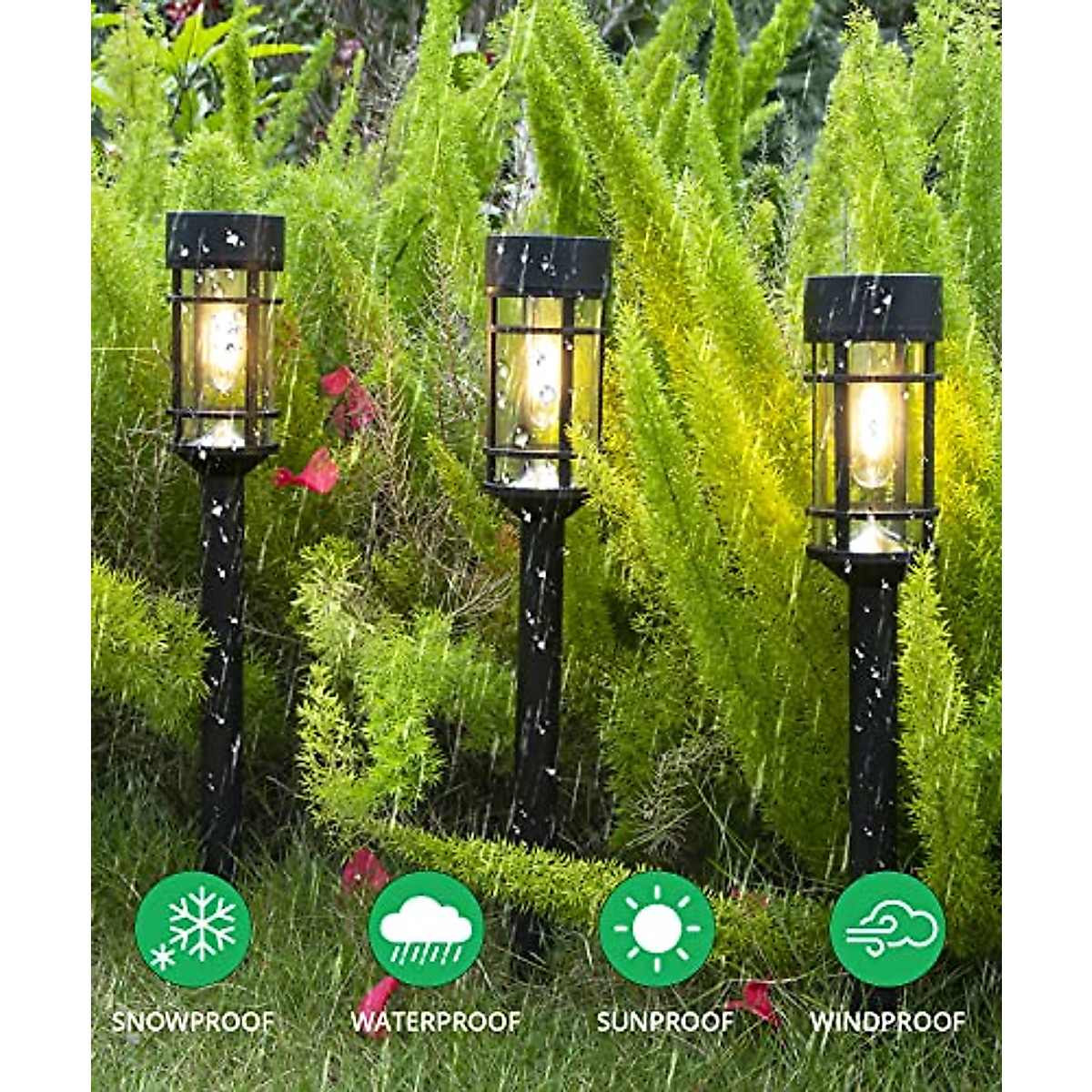 ILANCK Solar Pathway Lights 8 Pack, Bright Solar Lights Outdoor Waterproof IP65, LED Solar Garden Lights Metal Landscape Lighting for Yard, Lawn, Driveway…
