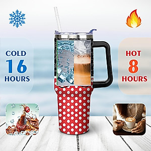 Sunmdecor 40 Oz Tumbler with Handle and Silicone Straws,Coffee Insulated Tumbler with Handle,40oz tumbler with handle