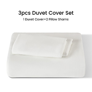 Sonive Jersey Knit Duvet Cover Set - 2 Pieces Ultra Soft, Breathable and Wrinkle-Free Comforter Cover with Zipper Closure and 8 Corner Ties, 1 Duvet Cover with 1 Pillow Sham(White, Twin/Twin XL)