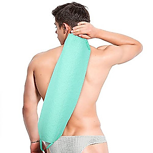 Back Scrubber for Shower，WOVTE 2 Pack Stretchable Nylon Exfoliating Body Scrubber Washcloth Towel Deep Cleans Skin Massages Blood Circulation Back Washer for Shower Men Women