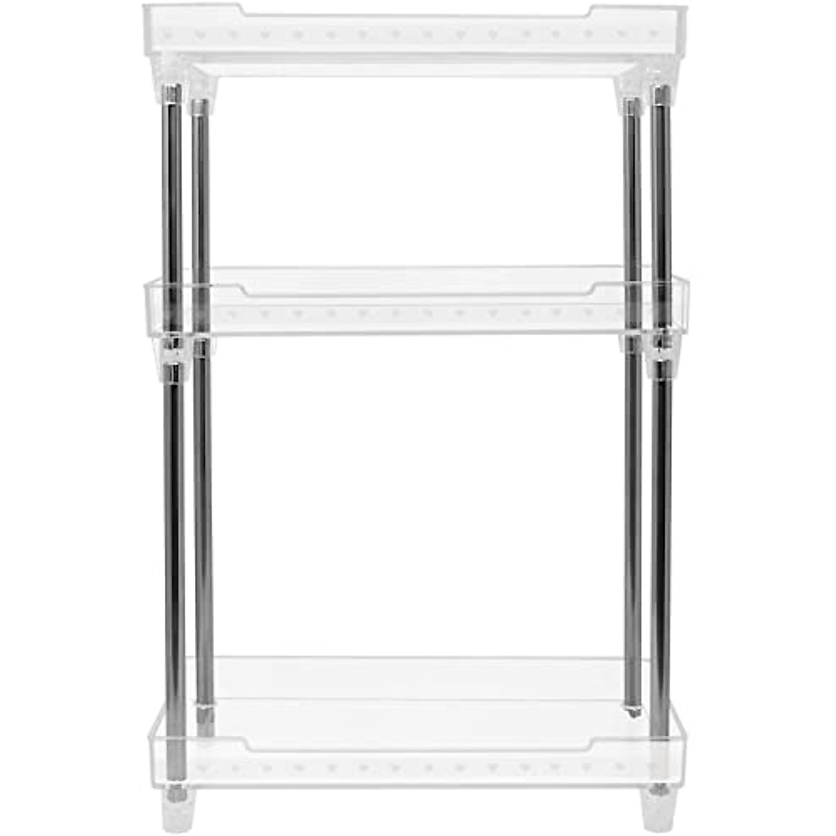 Sorbus 3-Tier Organizer Shelf Stand, Clear Storage Tray Caddy for Cosmetics, Bathroom/Kitchen Supplies,Toiletries, Counter, Vanity, Desk, Under Sink Organization