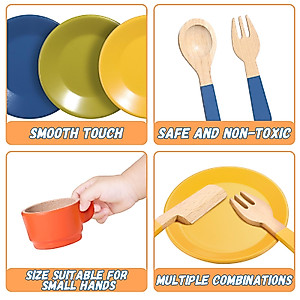 GAGAKU Wooden Play Food Sets for Kids Kitchen, Montessori Wooden Play Food Toys with Plates and Dishes for Toddler Boys & Girls Gifts