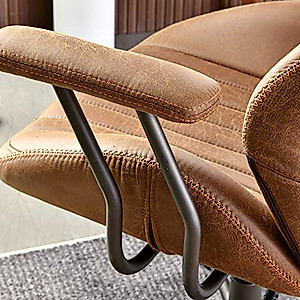 XIZZI Ergonomic Chair, Modern Computer Desk Chair,high Back Leathe Office Chair with Lumbar Support for Executive or Home Office (Brown 1)