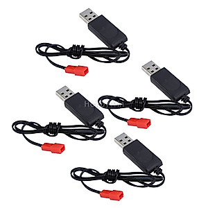 5PCS 3.7V 500mA USB Charger JST Plug with Charge lamp for 1S LiPO Li-Ion Battery