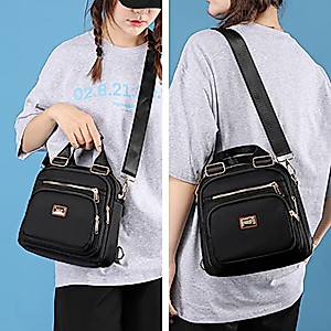 Fecialy Women's Backpack Multifunction Large Capacity Travel Shoulder Bags Waterproof Nylon Multiple Pockets Bag