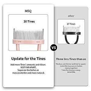 Eyelash Separator Eyelash Comb Lash Separator Tool MSQ Mascara Brush Eyelash Brush Separator Mascara Comb Arc Designed Mascara Applicator With Cover Naked Pink (1PCS)