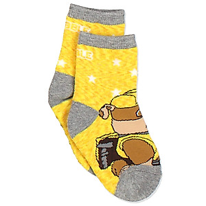 Paw Patrol Boys Girls 7 pack Socks with Grippers (Shoe: 7-10 (Sock:4-6), Grey/Multi)