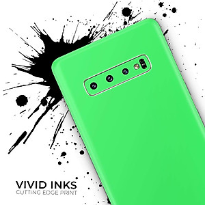 DesignSkinz Solid Green V2 Protective Vinyl Decal Wrap Skin Cover Compatible with The Samsung Galaxy S20 (Screen Trim & Back Glass Skin)
