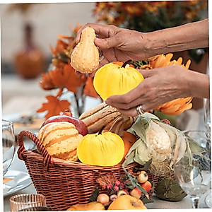 Abaodam 18 Pcs Fabric Pumpkin Ornament Fall Tiered Tray Decorations Mini Foam Pumpkins Pumpkin Table Centerpieces Small Foam Pumpkins Artificial Orange Pumpkins Flannel Christmas Fake