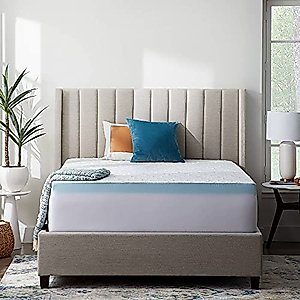 LUCID Memory Foam Soft and Breathable-Machine Washable Mattress Topper Cover, King, White