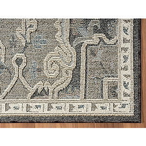 Nautica Home Living Room Area Rug 7' 10" X10 Textured Living Room Rug | Modern Home Décor | Westport Medallion Navy/Grey
