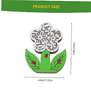 DOITOOL Floral Table Night Light Decor Wooden LED Light Indoor Night Lamp for Home Office Decoration