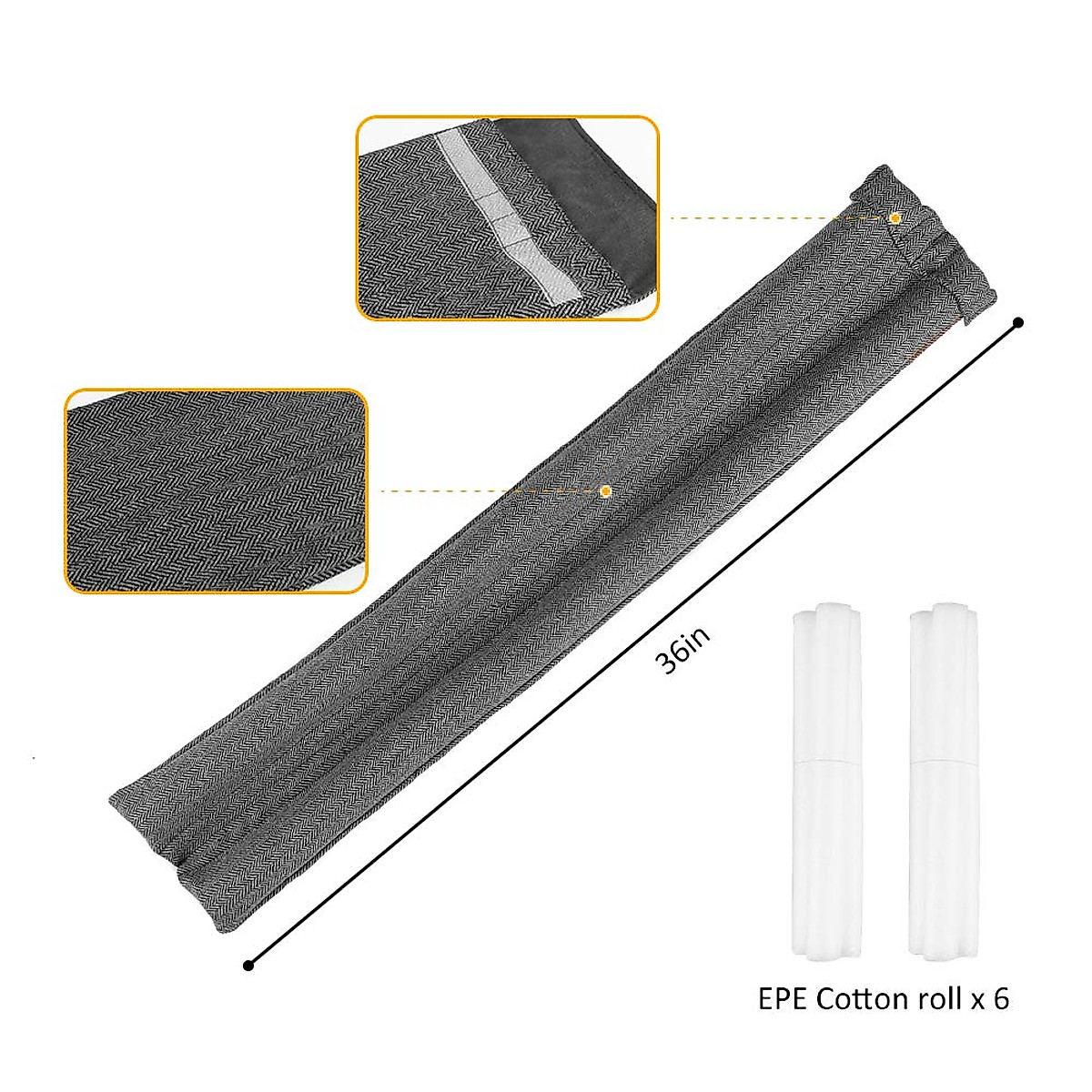 VISEMAN 36 Inch Under Door Stopper-Door Noise Blocker, Double Sided Door Stopper, Machine-Washable