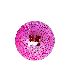 Pink Mirror Disco Ball 6 inch Small Reflects Light Mirror Ball with Hanging Rings for Party Decorations, 70s Theme Party, Christmas Decorations, DJ, Wedding, Birthday
