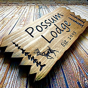 Custom cabin Sign Personalized Wooden Carved Last Name Outdoor Camping Sign