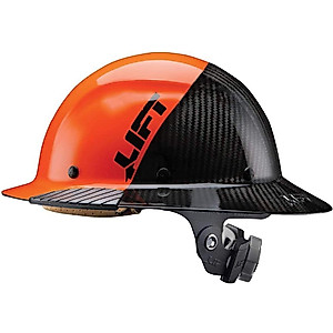 LIFT Safety DAX Fifty 50 Carbon Fiber Full Brim Hardhat (Orange)