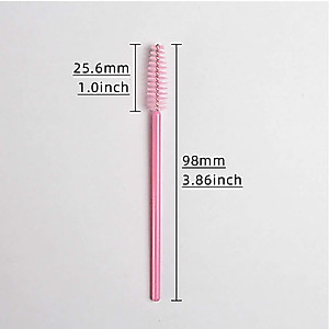 Eyelash Spoolie Brushes 100PCS Mascara Wands Eyebrow Brush Cleaner Applicator Makeup-Tools false Eyelashes Extension (Pink-100 Count)