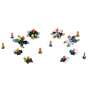 Plus Plus Learn to Build Set, 240 Mini Interlocking Building Blocks, 3D Puzzle Stem & Art Kit Playset - Spinning Tops