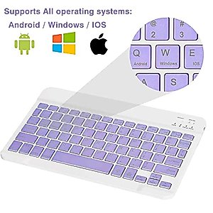 UX030 Lightweight Ergonomic Keyboard with Background RGB Light, Multi Device Slim Rechargeable Keyboard Bluetooth 5.1 and 2.4GHz Stable Connection Keyboard Compatible with Dell G15 5511 Gaming Laptop