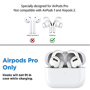 California JOS 2 Pair AirPods Pro Ear Hooks Covers Accessories Compatible with Apple AirPods Pro (Transparent)