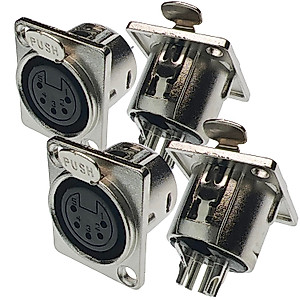 CESS 5 Pin XLR Female Socket Connector Panel/Chassis Mount (jcx) (4 Pack)