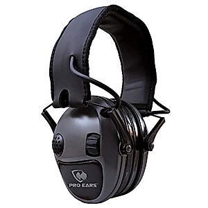 Pro Ears Silver 22 Electronic Hearing Protection, Noise Reduction Rating 22dB, Dynamic Level Sound Compression Technology, Automatic Gain Control, Gold Connectors, Gel Ear Seals, Adjustable Headband