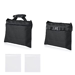 2 Packs Sandbags, Heavy Duty Sand Bags, Sand Bags Heavy Duty with Zipper and Buckle Straps for Support Light Stand