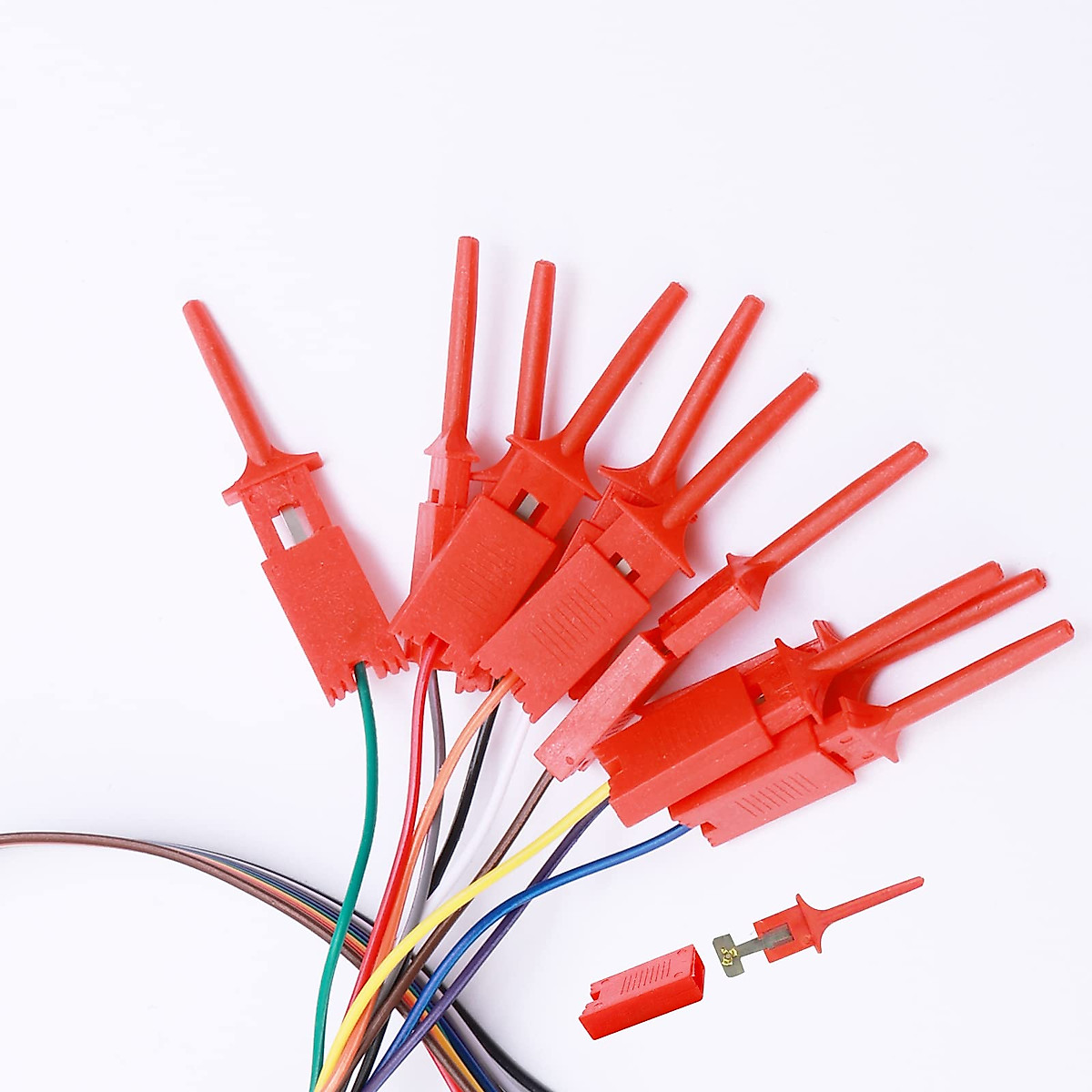 A Set 10 pcs Red Logic Analyser Useful High Efficiency Clip Ideal Test Hook