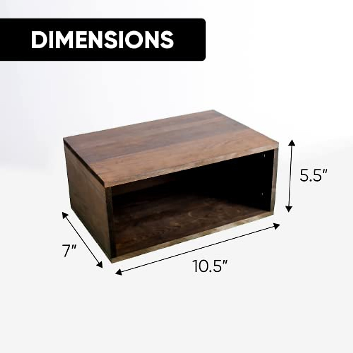 Cub River Enterprises Floating Nightstand | Wall Mounted Nightstand, Wood Bedside Shelf and Floating Nightstands for Bedrooms - Handmade Floating Table or End Table (10.5”D x 7”H x 15.5”W)