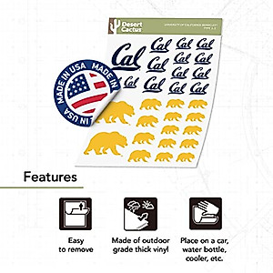 University of California Berkeley Sticker Golden Bears Cal UC Stickers Vinyl Decals Laptop Water Bottle Car Scrapbook T1 (Type 1-1)