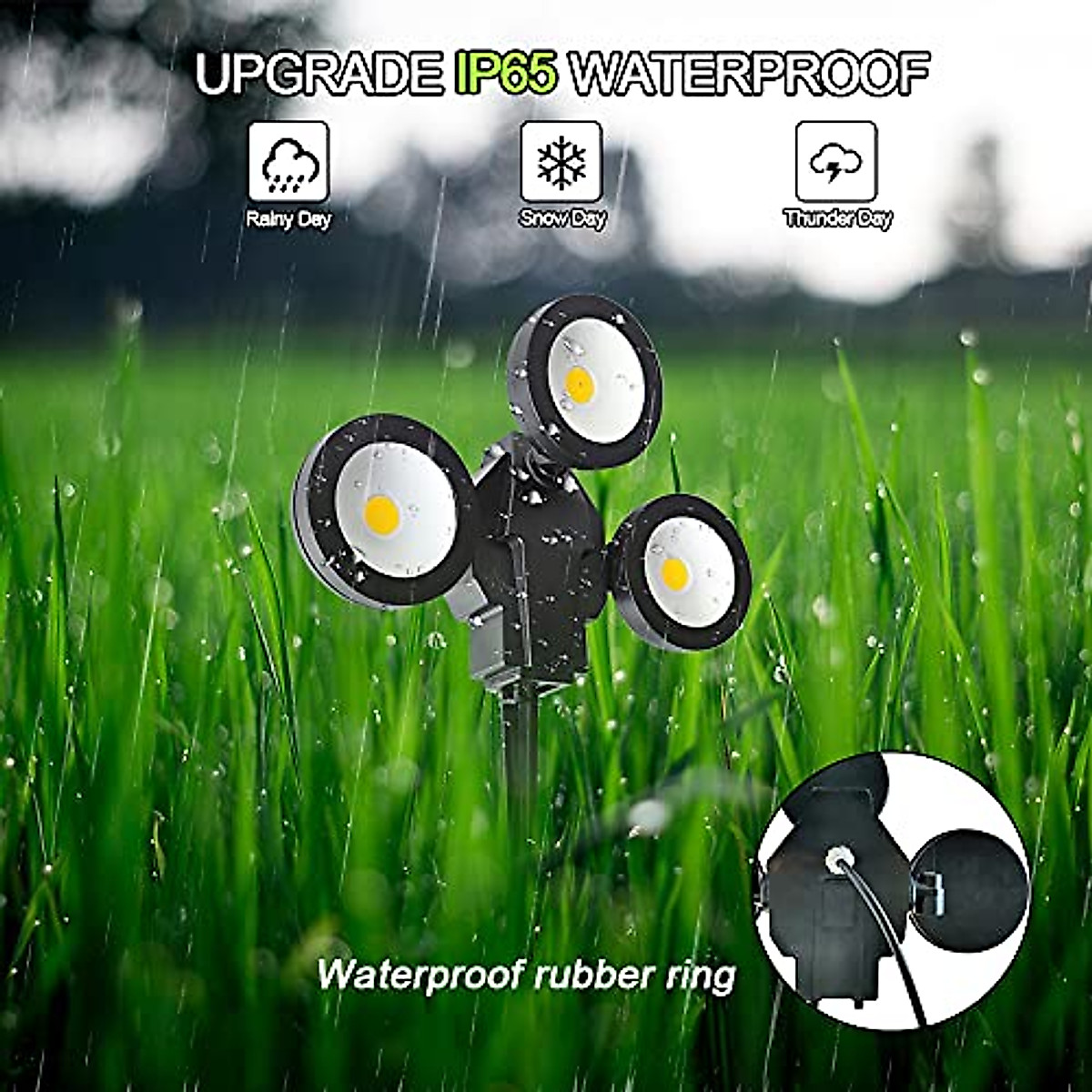 ZHMA 6W Low Voltage Landscape Lights , 12V Led Garden Landscape Lighting, Waterproof Outdoor Spot Lights for Tree,Yard,Flag ,Walkway（2 Pack）