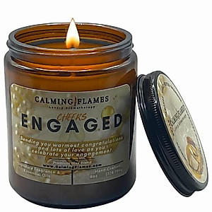 ENGAGEMENT GIFTS| Candle Gifts | Chardonnay Scent | HIGHLY SCENTED CANDLES| Aromatherapy | CONGRATULATIONS GIFTS | Handcrafted in USA | Up to 60 Hour Burn Time (Premium Wax Blend, 8oz)