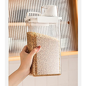 GOSUNA Cereal Dispenser Easy Flow Storage Jar Plastic Grocery Container, Cereal Containers Storage, Food Storage Containers, Dry Food Storage Containers，Multifunctional Kitchen Storage Box (1100ml)