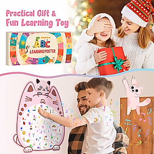 Alphabet Learning Toys For Kids Toddlers - Interactive ABC Poster Wall Chart for Preschool Baby 1 2 3 4 5 6 Years Old Little Boys Girls | Electronic Educational Toys Birthday Gifts Stocking Stuffers