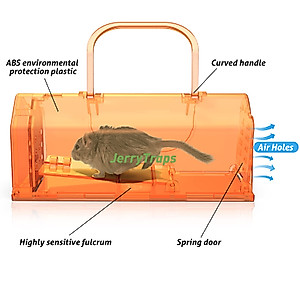 Humane Mouse Trap No Kill,Catch and Release Indoor/Outdoor Mouse Traps for Mice,Easy to Set,Mouse Catcher Quick Effective Reusable and Suitable for Families Yellow(2PCS)