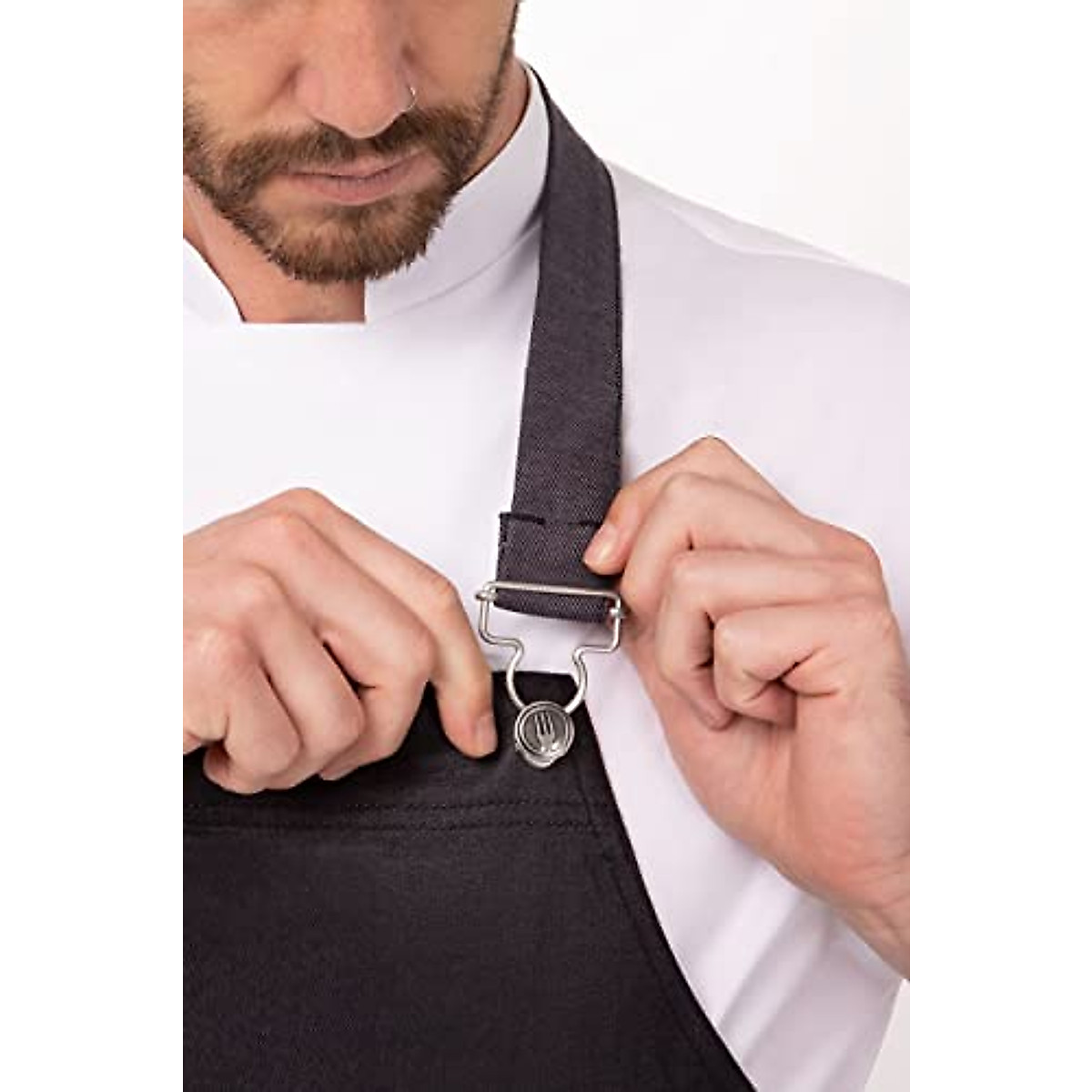 Chef Works Unisex Boulder Bib Apron, Purple Black, One Size